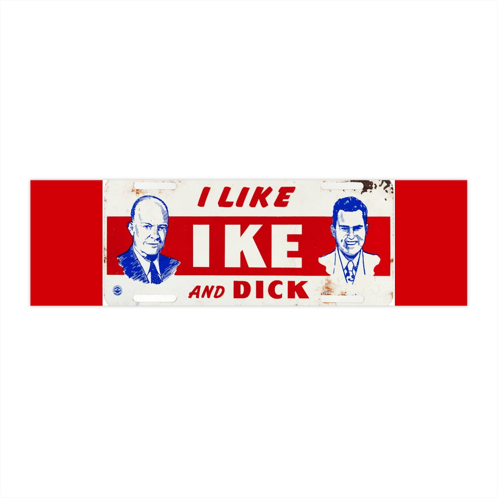 I Like Ike and Dick 1952 Campaign License Plate Bumper Sticker ...